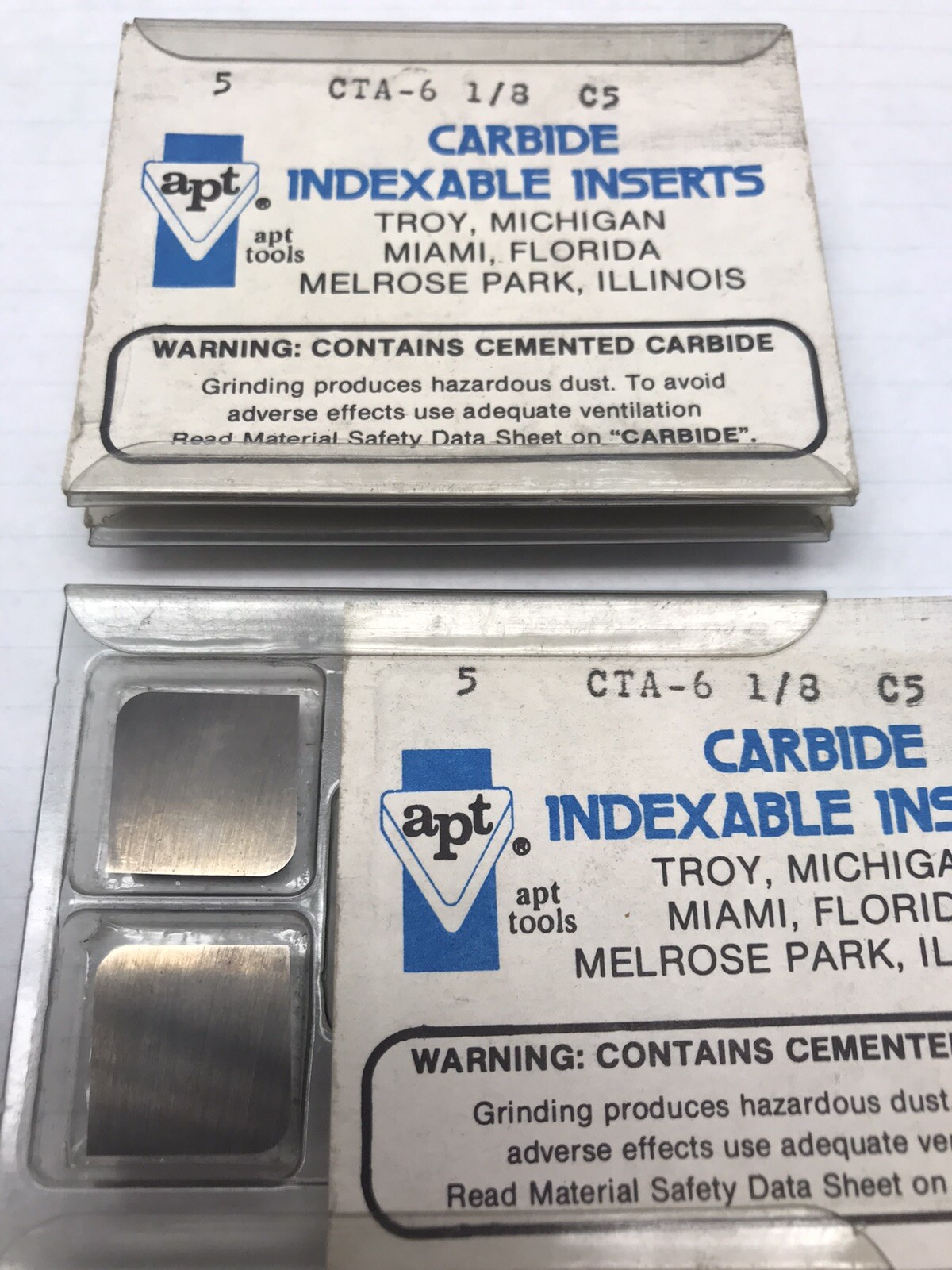 5 Pcs. CTA-6 1/8R C5 APT Carbide Insert. (loc B13) | eBay