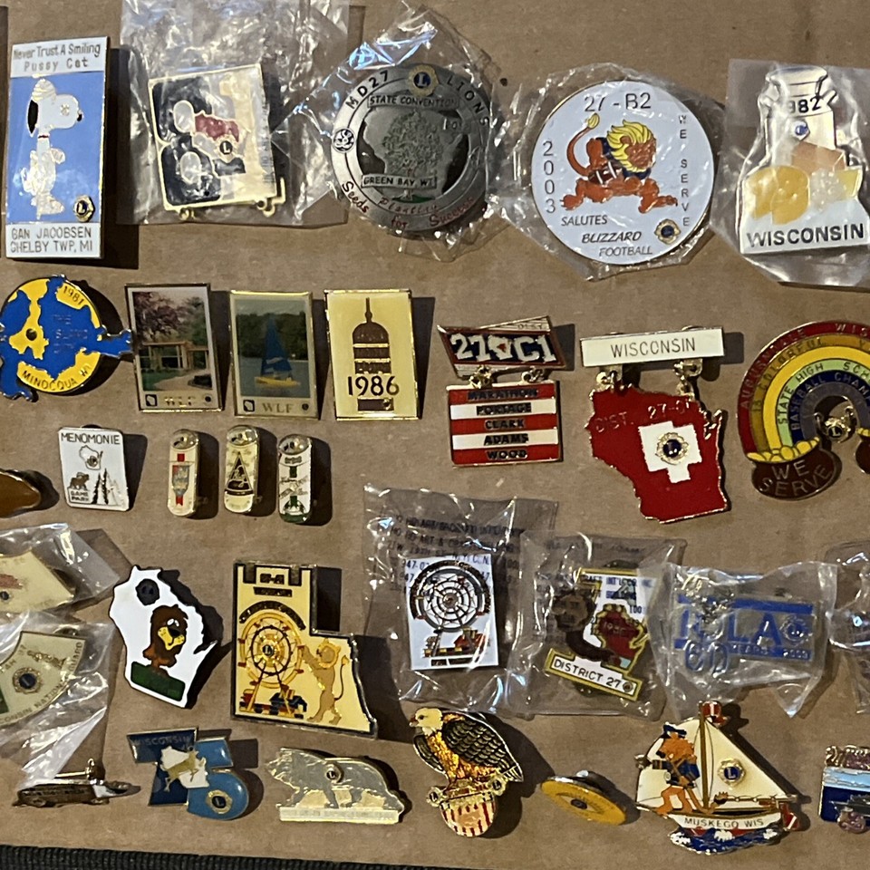 Wisconsin Lions Club Pins Over 230 - 1970’s, 1980’s, 1990’s And 2000’s ...