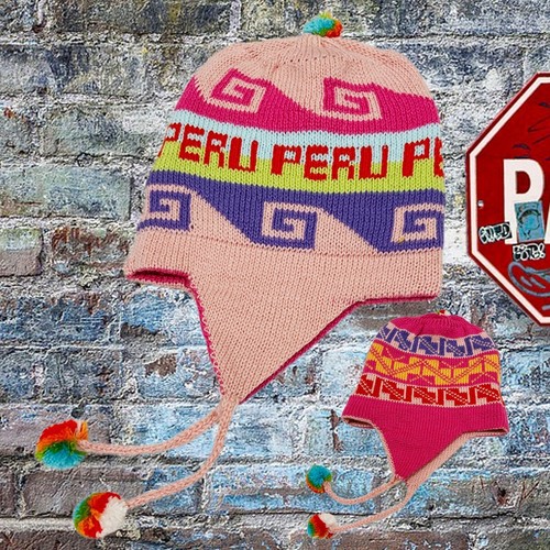 NWT PERU PERUVIAN ALPACA TRENDY HANDMADE SOFT KNIT REVERSIBLE CHULLO ...