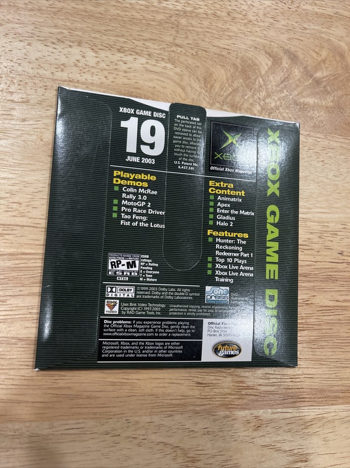 Official Xbox Magazine Demo Disc #19 June 2003 - Tao Feng, Animatrix | eBay