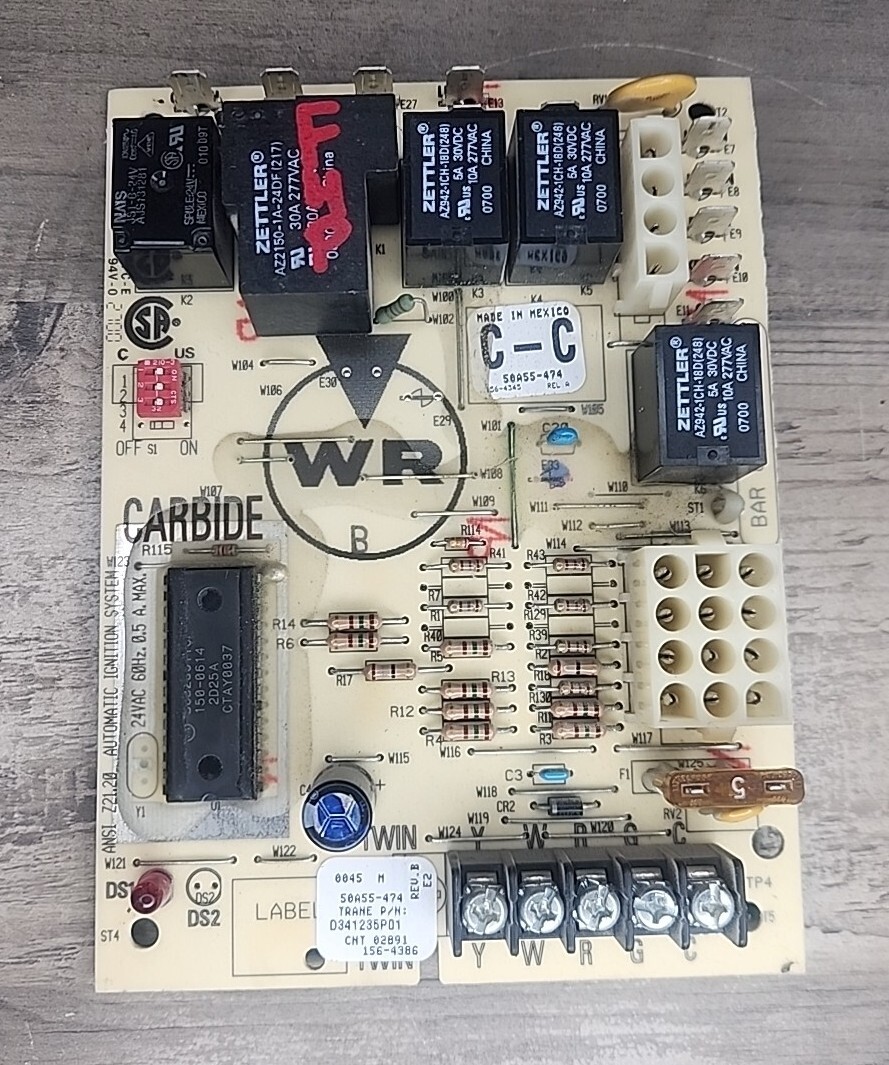Trane+WR+Furnace+Control+Circuit+Board+D341235P01+50a55-474+White ...