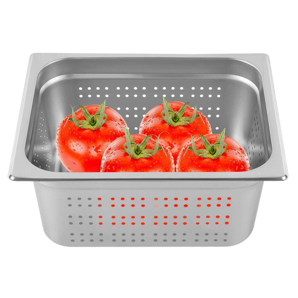 NEW!1/2-Size Perforated Stainless Steel Steam Table Food Pan 6" Deep ...