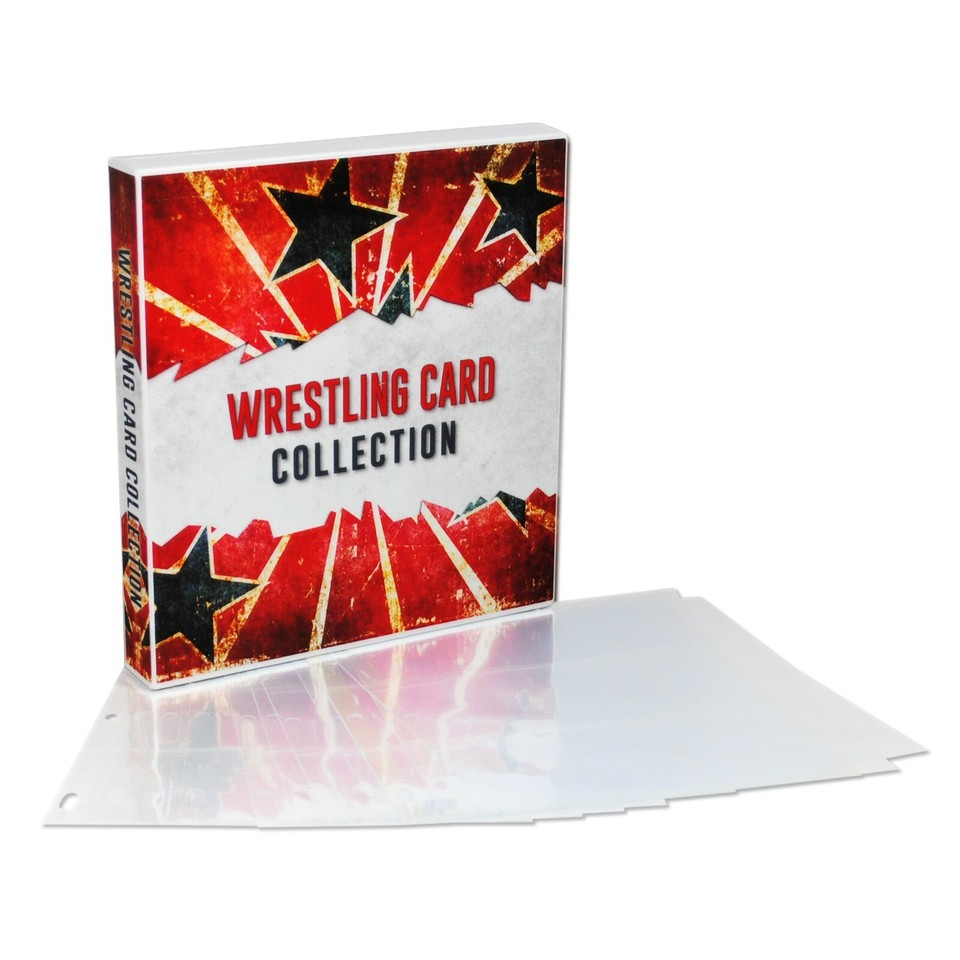 WWE Themed Trading Card Storage Kit - Includes Case and 20 Card Pages ...