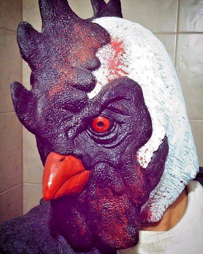 ROOSTER LATEX MASK Costume Cosplay Halloween Jacket Richard Hotline ...