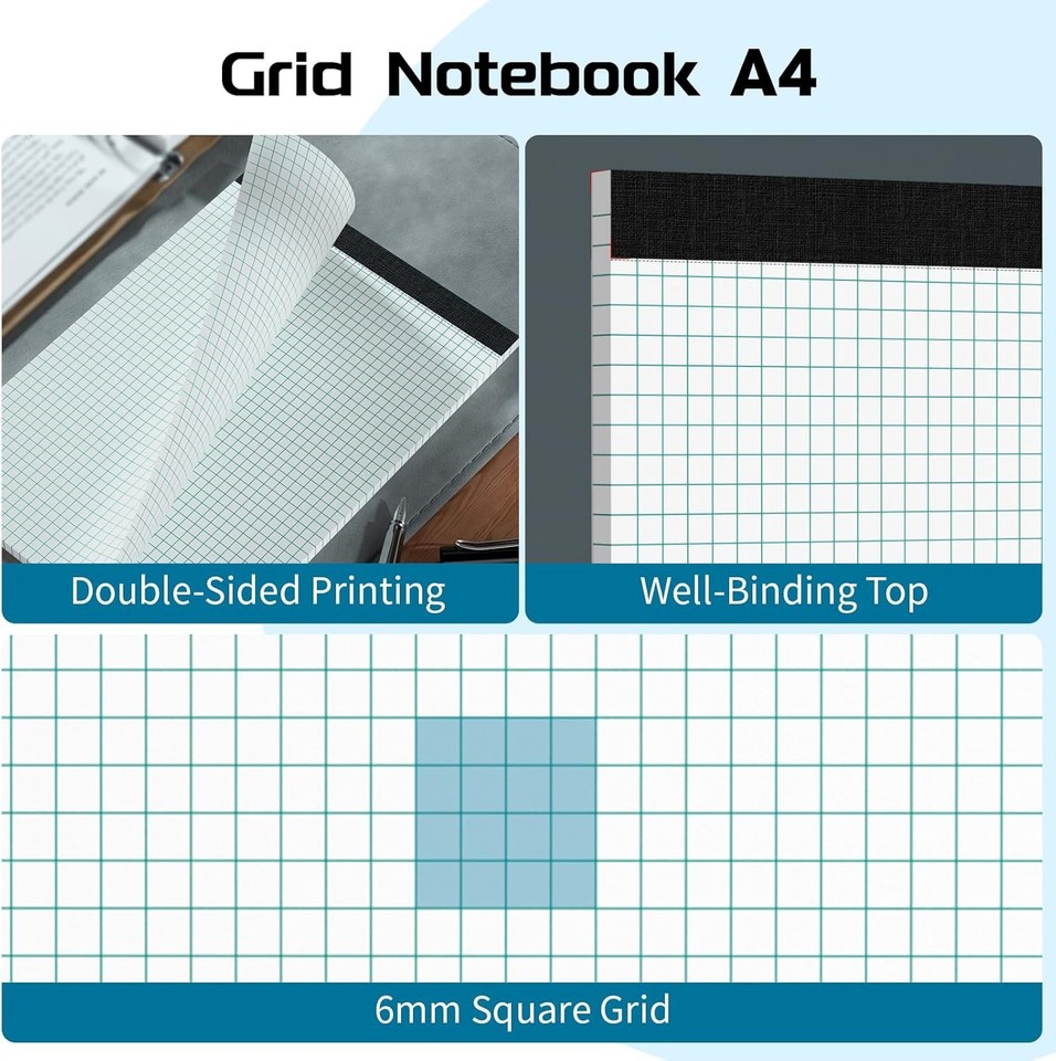 Graph Paper Pads, 6 Pack 4x4 Grid Paper, 30 A4 -30 Sheets-White | eBay