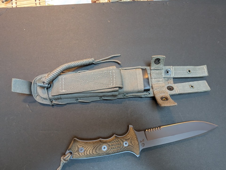 🔥 CHRIS REEVES HARSEY GREEN BERET FIXED BLADE 6.5" CPM BLACK W/ SHEATH ...