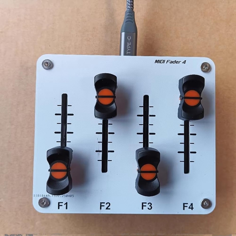 42mm 4-Channel MIDI Fader for Music Production - Custom CC Mapping USB ...