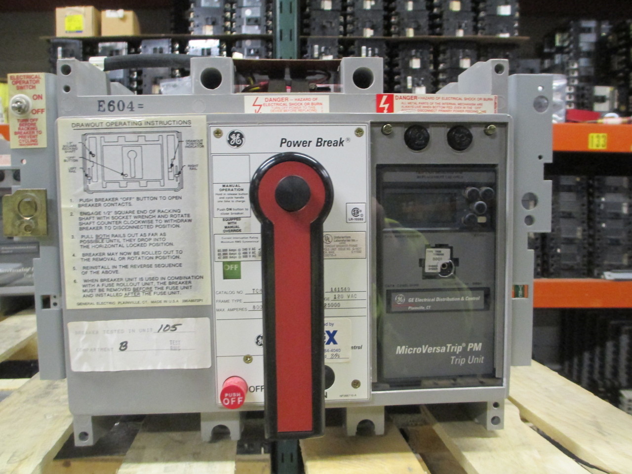 GE PowerBreak TC88TTHE1R 800A 3p 600V EO/DO Circuit Breaker w/ LS Used ...