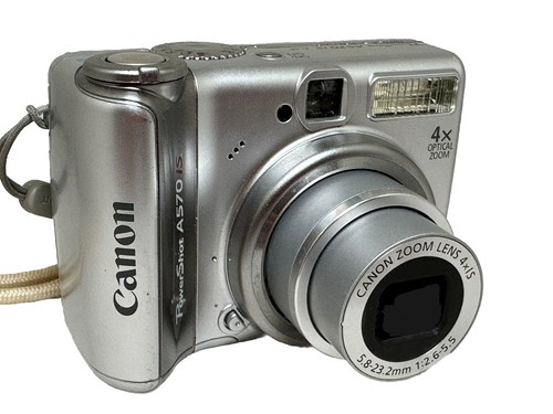 Canon Digital Camera PowerShot A570 IS 7.1MP Silver TESTED MINT ...