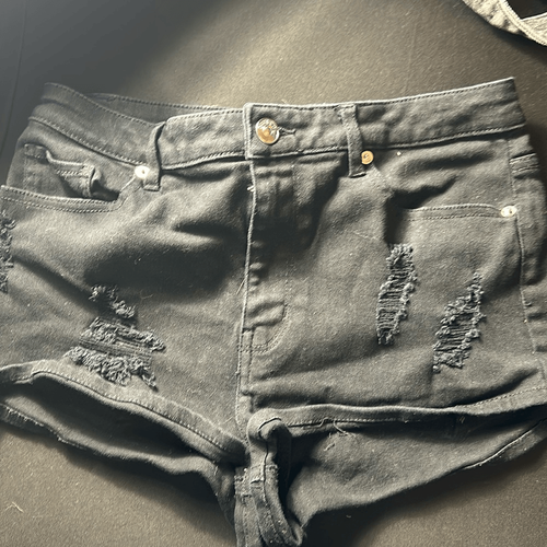 Divided Black Jean Shorts | eBay