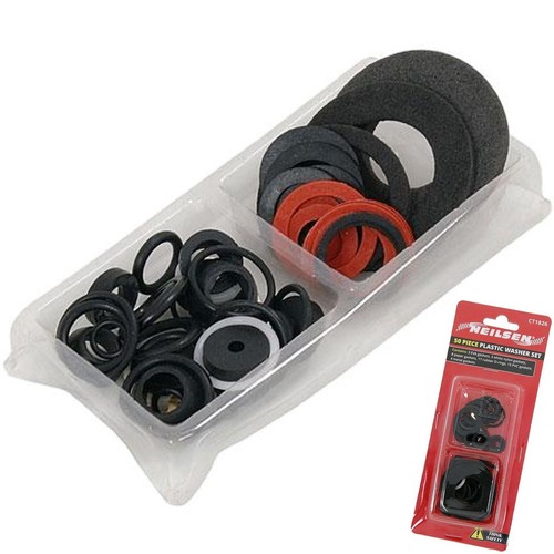 Neilsen Rubber Fibre Plastic Seal Washers Assorted Plumbing O Ring Set ...