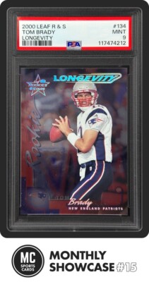 TOM BRADY PSA 9 2000 LEAF ROOKIES & STARS #134 LONGEVITY ROOKIE 30/30 ...