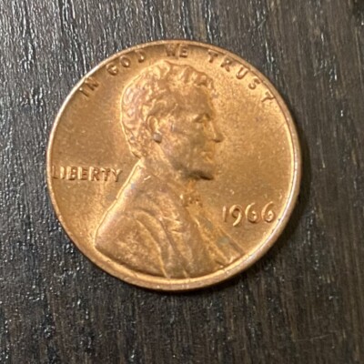 1966 Lincoln Penny. Letters Touching The Edge. Very Rare. Vintage. No ...