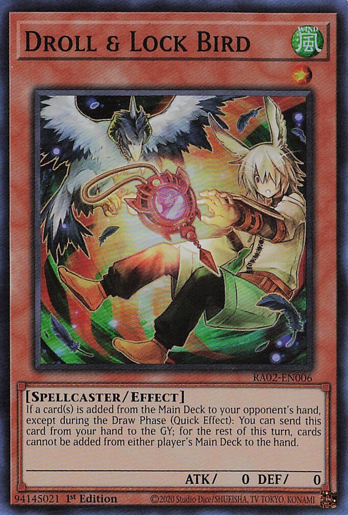 Yu-Gi-Oh! Droll & Lock Bird RA02-EN006 Super Rare 1st Edition NM | eBay
