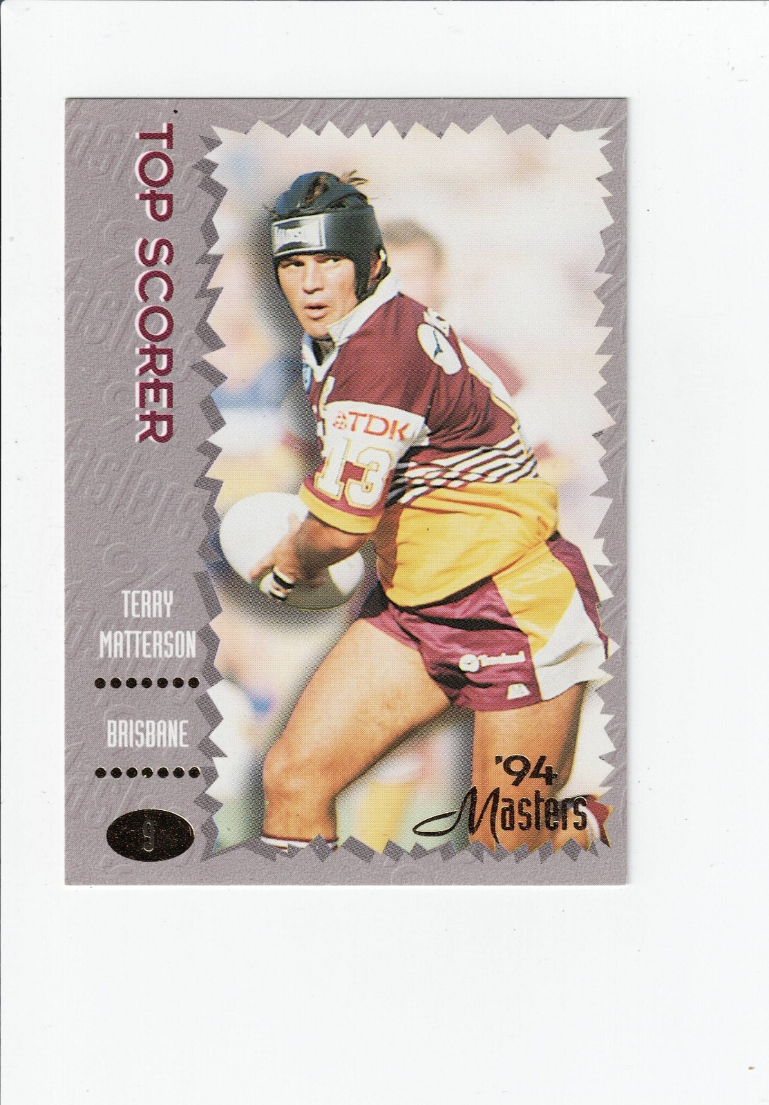 1994 Masters Series Rugby League Terry Matterson #9 Brisbane Broncos ...