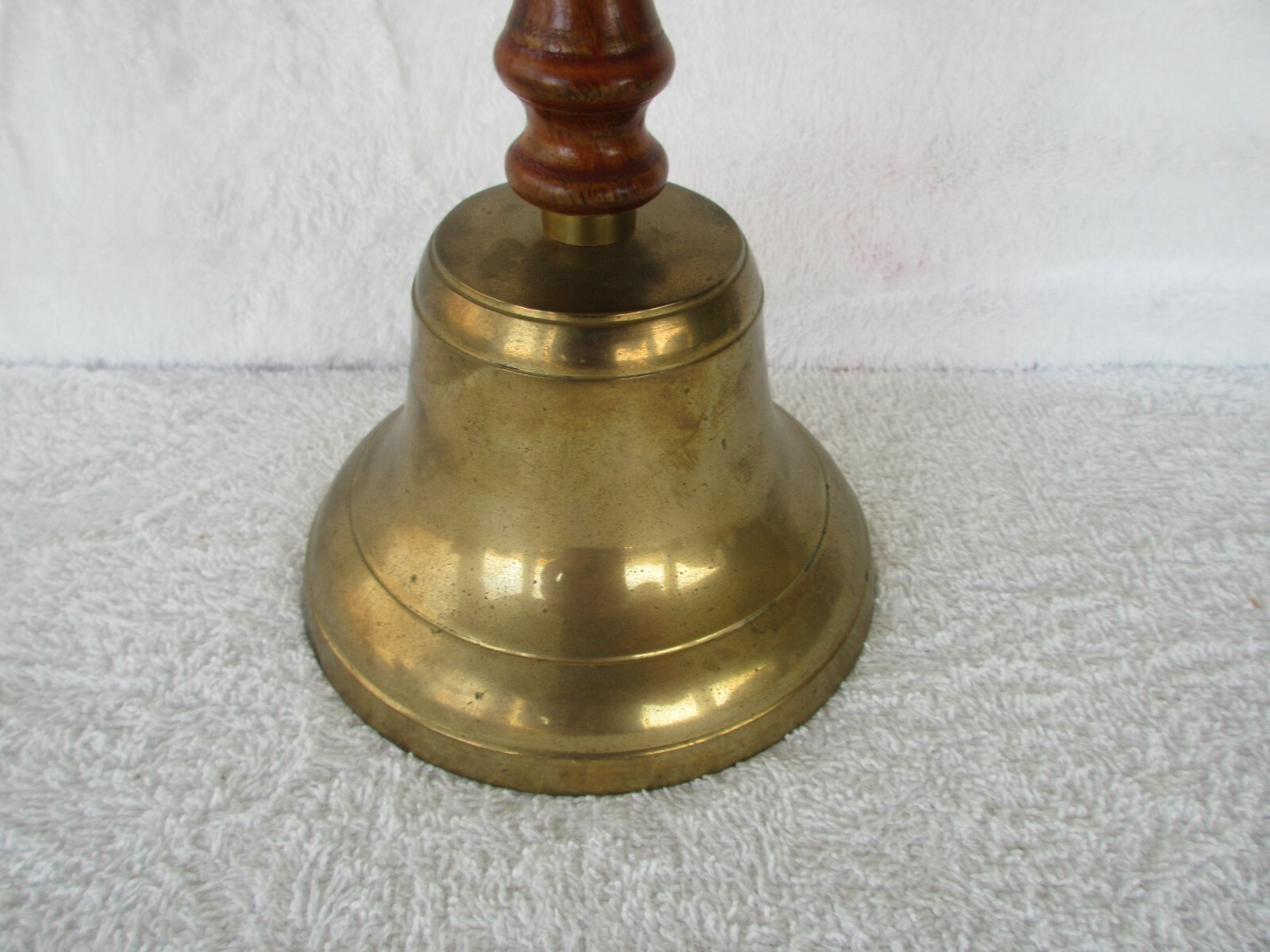 Large Solid Brass 8" Bell With Wooden Handle ~~1 POUND!!! | eBay