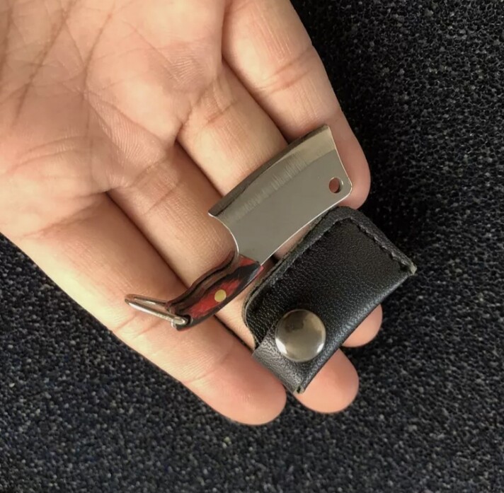 Mini Stainless Steel Butcher Knife Hatchet Keychain Free Ball Chain ...