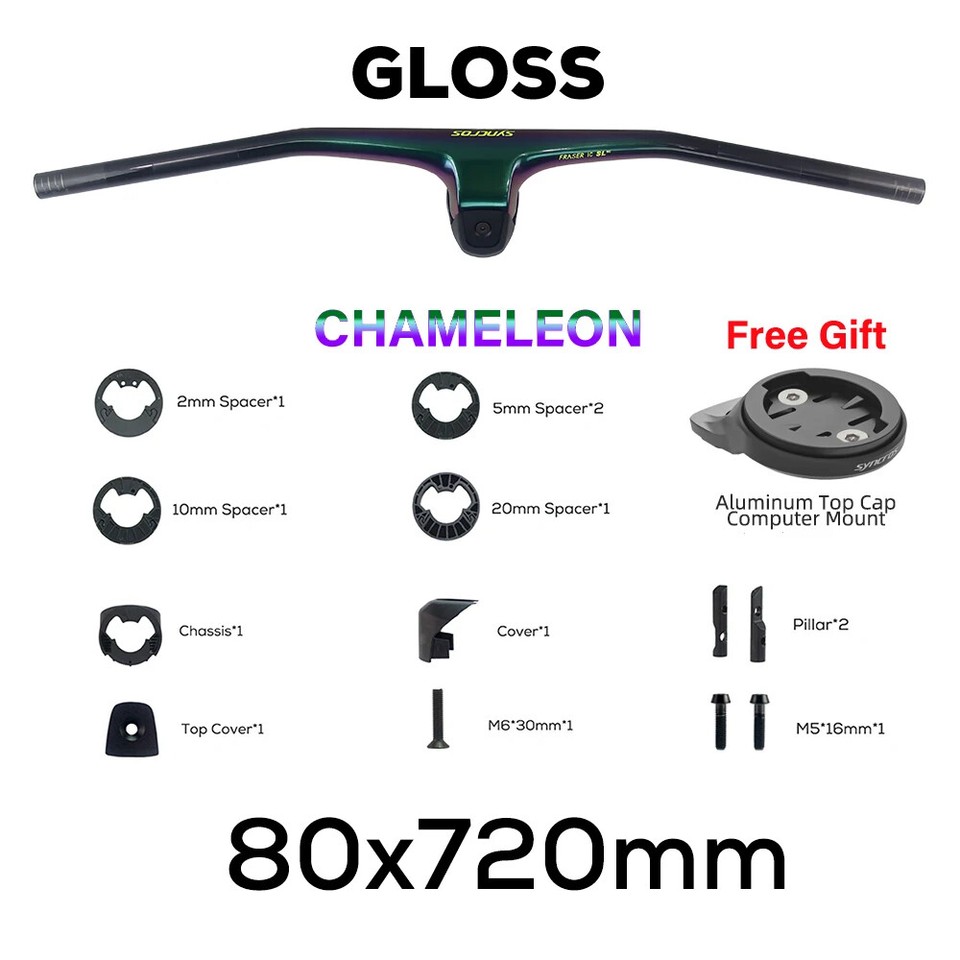 Carbon Integrated Handlebar MTB Bicycle Handlebars -20° Stem 70-100mm ...