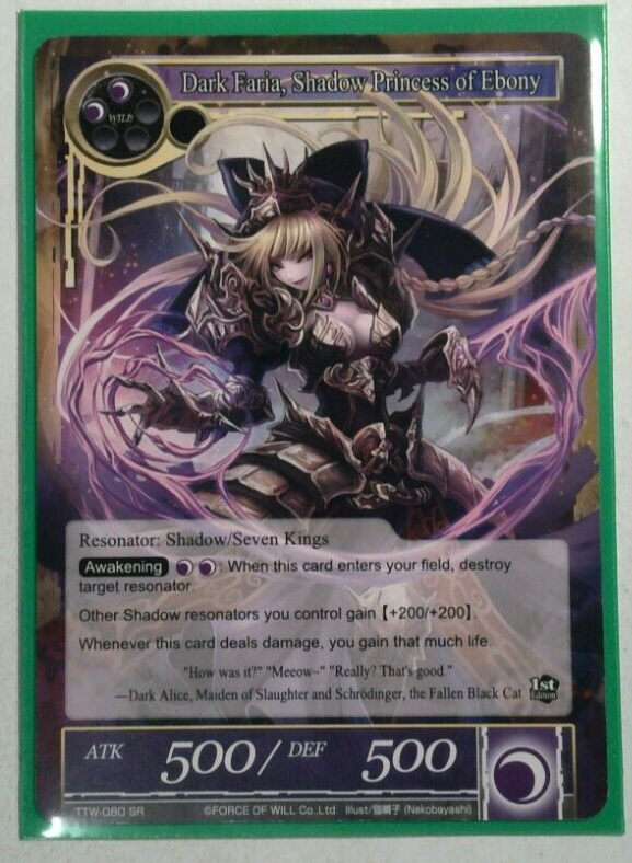 Force Of Will - Dark Faria, Shadow Princess Of Ebony *TTW-080 SR* | eBay
