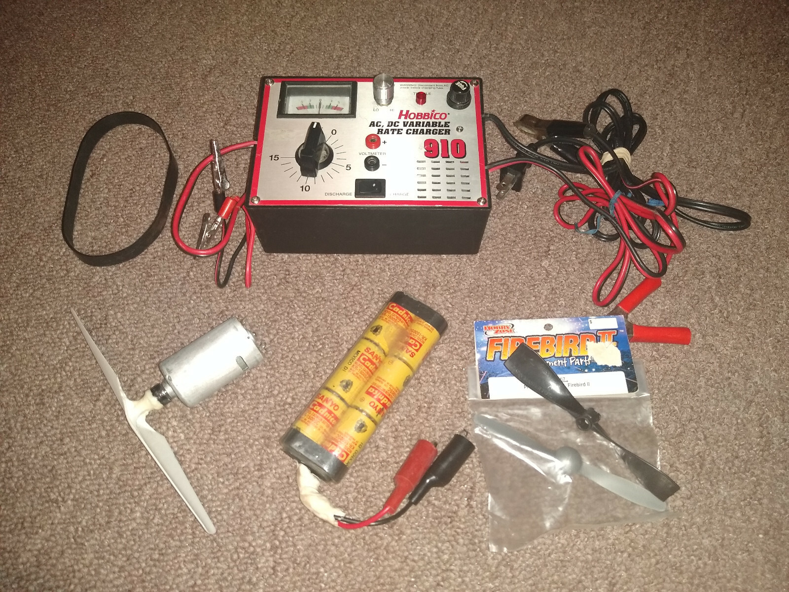 Hobbico Variable Rate Charger #910 with Batteries Motor & Spare Parts ...