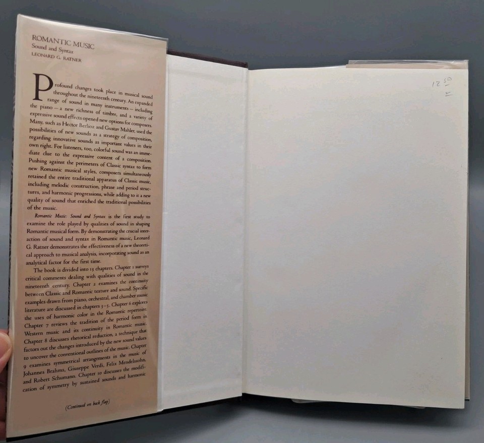 Romantic Music : Sound and Syntax by Leonard G. Ratner (1992, Hardcover ...