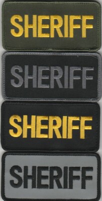 SHERIFF vest patch, 4" x 2" full hook backing - ASST COLORS | eBay
