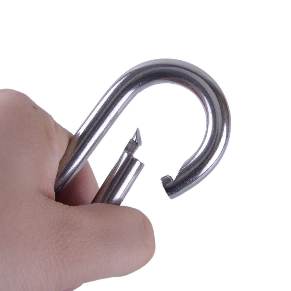 1x 80mm Trailer Boat Cable Spring Clip Safety Buckle Connector Elastic ...