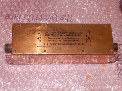 RL DRAKE TV-1000 0-30 mHZ TV LP LOW PASS FILTER USED, GOOD WORKING ...