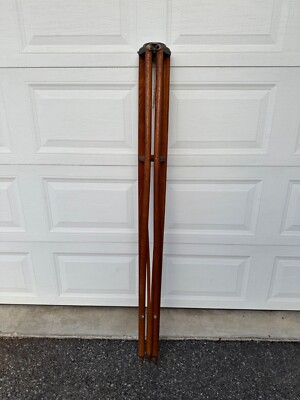 Vtg. Instrument Sight Level Transit Tripod Fixed Wooden Legs 60" | eBay