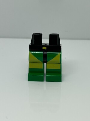 Lego Black Hips and Green Legs Yellow Rectangle & Triangle Pattern ...