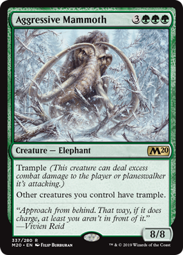 Aggressive Mammoth Core Set 2020 / M20 HEAVILY PLD Green Rare MTG CARD ...
