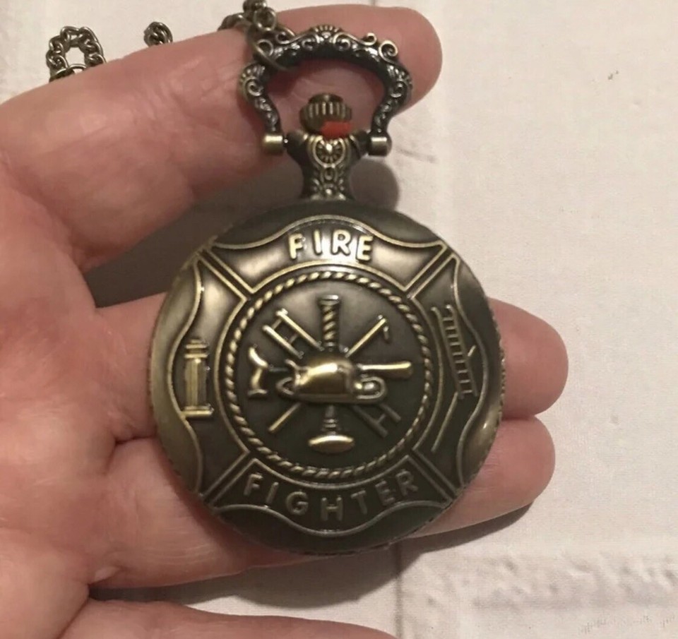 Firefighter Pocket Watch Quartz Vintage Style Gift New in box. | eBay