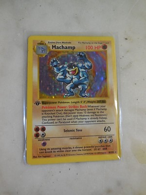 1995 Machamp Original First Edition Holo Pokémon Card Base Set 8/102 ...