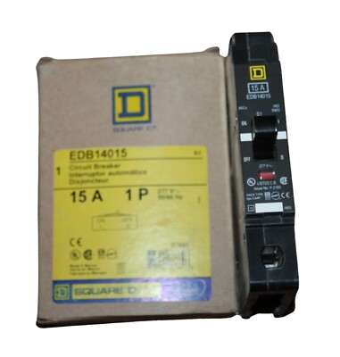 Square D EDB14015 Mini Circuit Breaker, E-Frame, 15 Amperes, Single ...