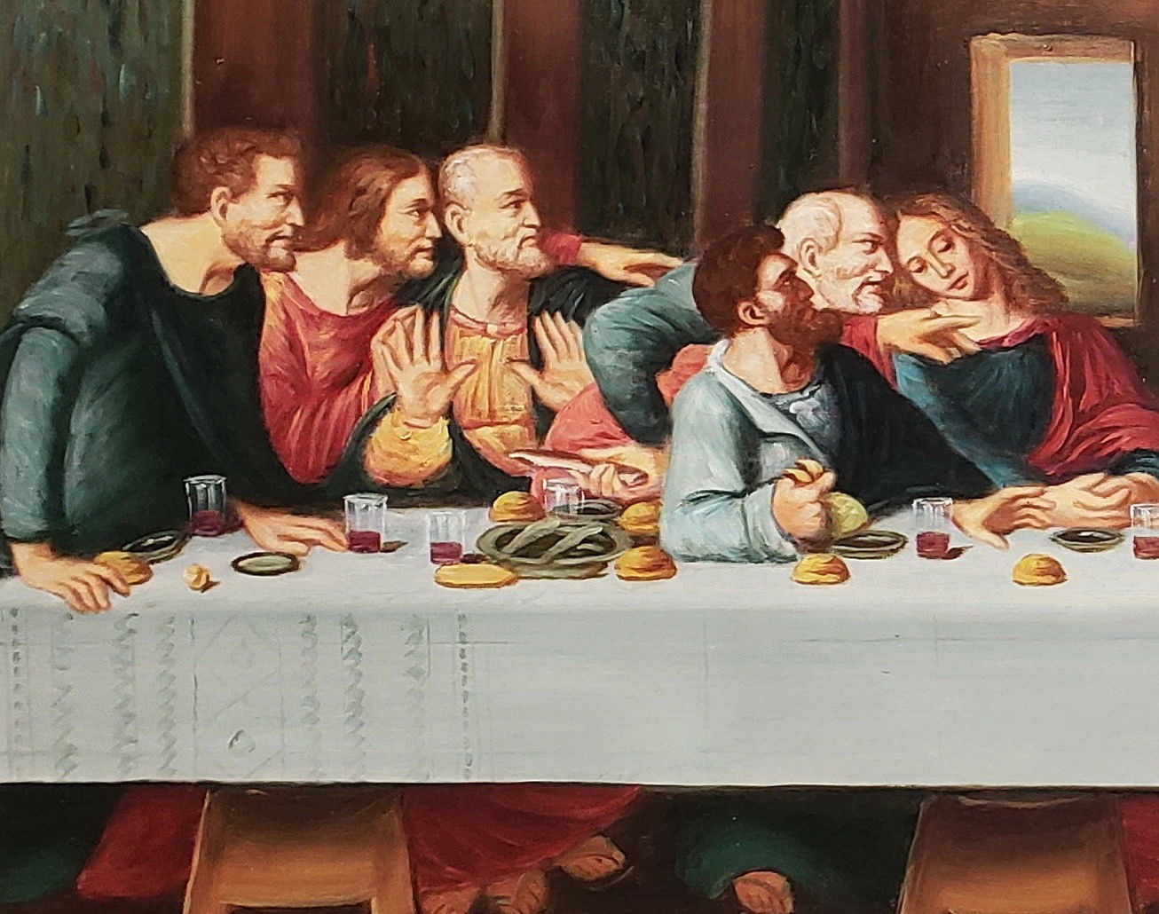 Last supper, Michelangelo, 24x48, Oil Painting Reproduction on Giclee ...