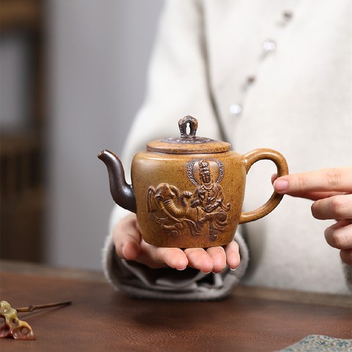 China antique style handmade teapot real yixing zisha duan clay master ...