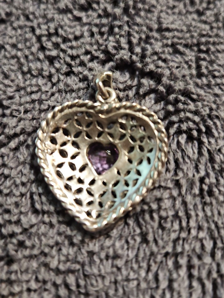 Vintage FAS 925 Sterling Silver Heart Charm For Necklace | eBay