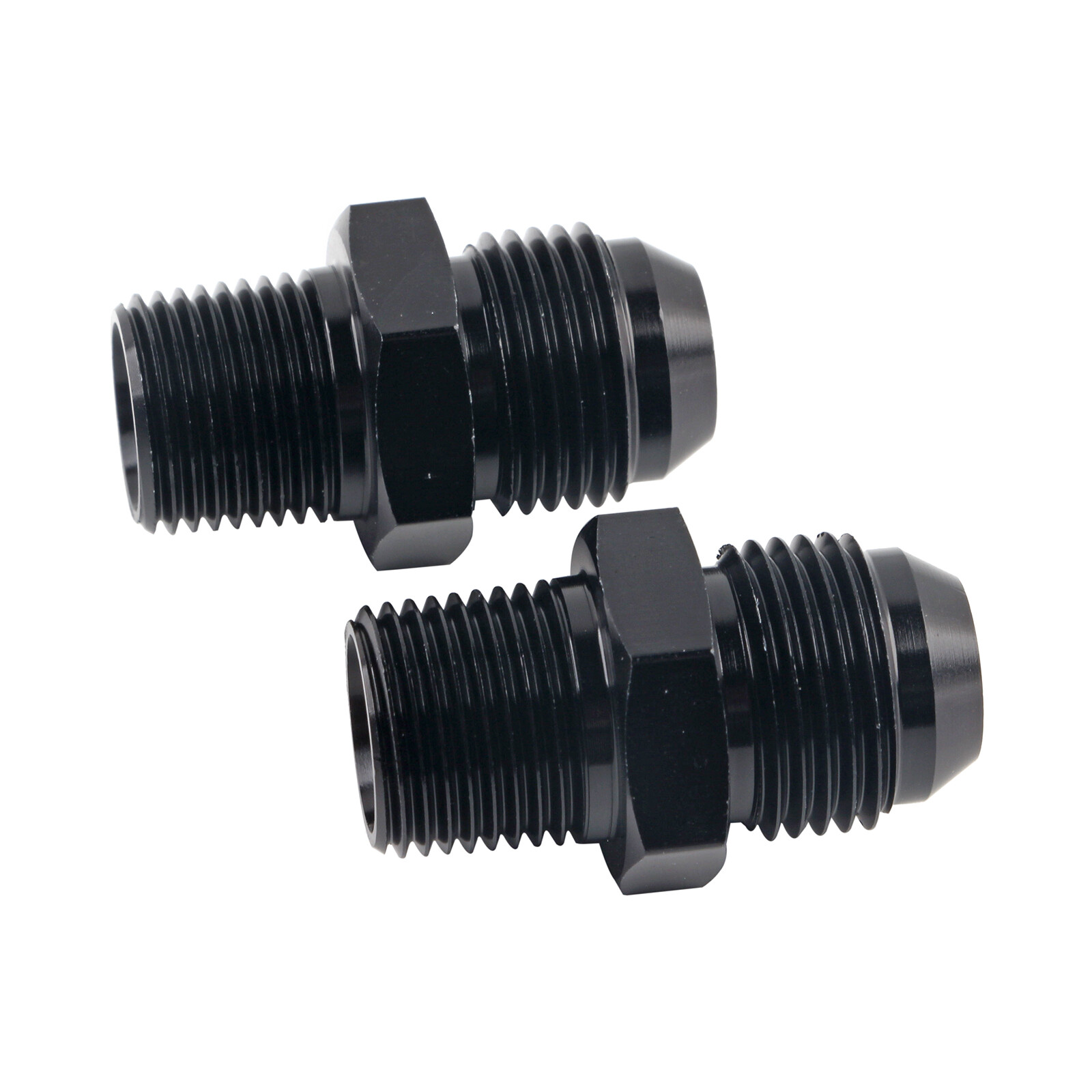 2Pcs 3/8" NPT to 8AN Fitting Male Straight Fittings Adapter Aluminum ...