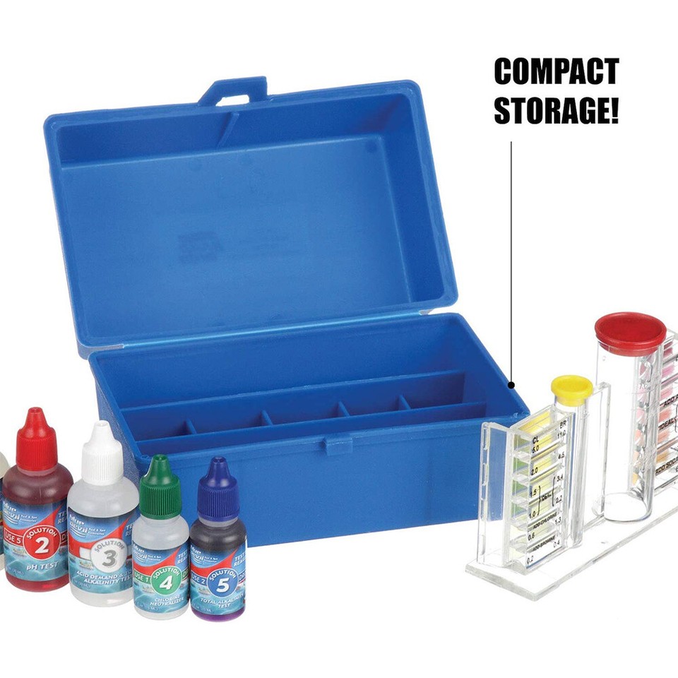 5-Way OTO Test Kit Chlorine/Bromine pH Alkalinity Acid Demand Boxed ...