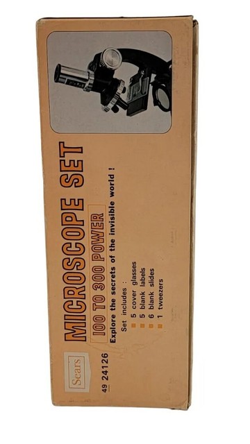 Vintage Sears Microscope Set #49- 24126 100 to 300 Power With Prepared ...