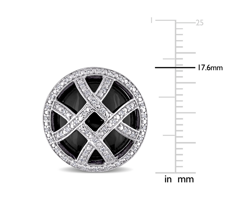 Amazing Round White And Black Onyx Gemstone Circular Checker Art Deco ...