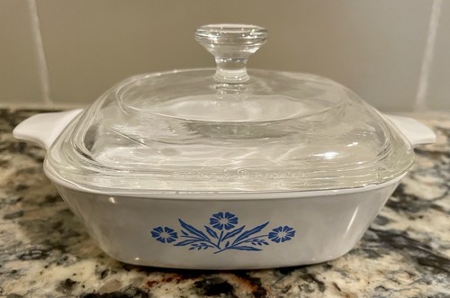 Petite Pyrex Cornflower Baking Dish P-41-B With Lid P-41-GC | eBay