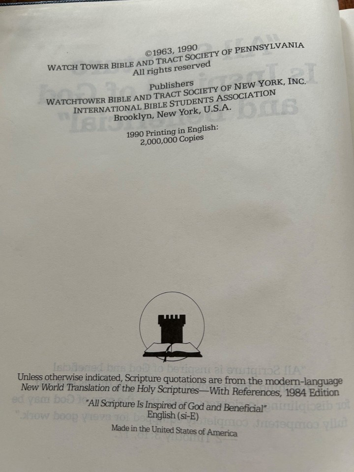 Jehovah's Witnesses Book Lot of 4 Study Books Watchtower Bible & Tract ...