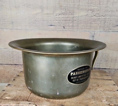 Central Pacific Railroad Vintage Brass Passenger Chamber Pot Train ...