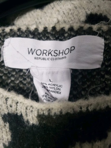 Workshop Republic Clothing Womens Size Large Long Sleeve Sweater Olive Black | eBay