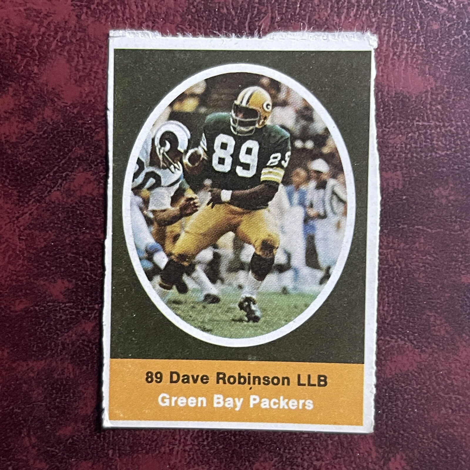 1972 Sunoco NFL Action Set DAVE ROBINSON Stamp GREEN BAY PACKERS | eBay