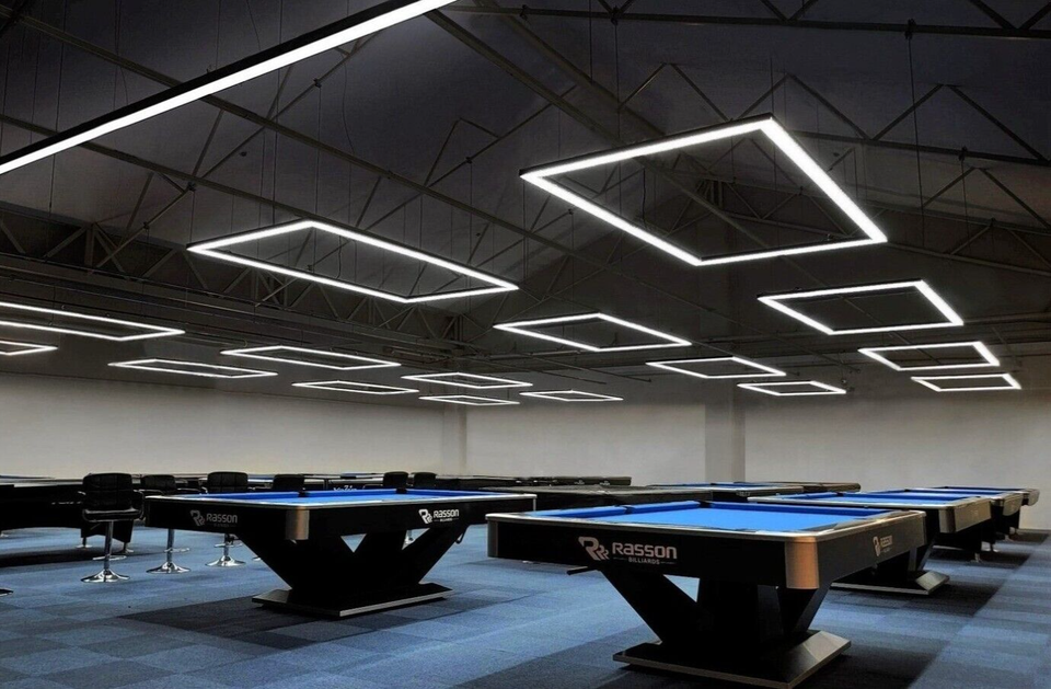 7FT Dimmable Perimeter Billiard Lights Modern LED Pool Table Lighting ...