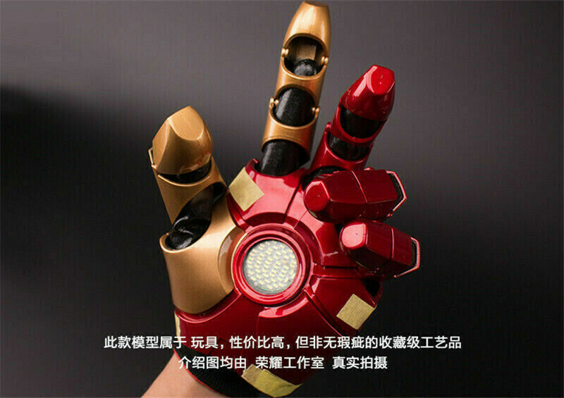 Avengers Iron Man MK42 1:1 Armor Hand Arm LED Gloves Voice Halloween ...