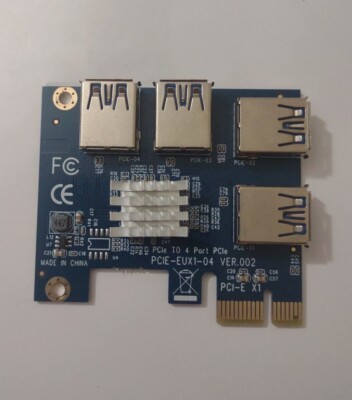 Used EUX1-04 PCIE 1 to 4 Slots Riser Card Adapter USB 3.0 PCIE | eBay