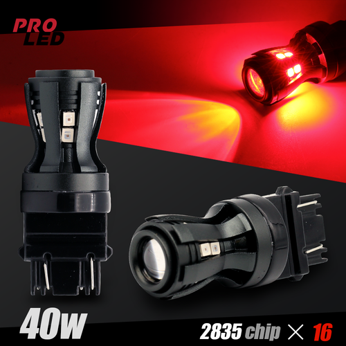 3157/3156 LED Red Tail Brake Lights Bulbs with Projector 600lm Bright ...